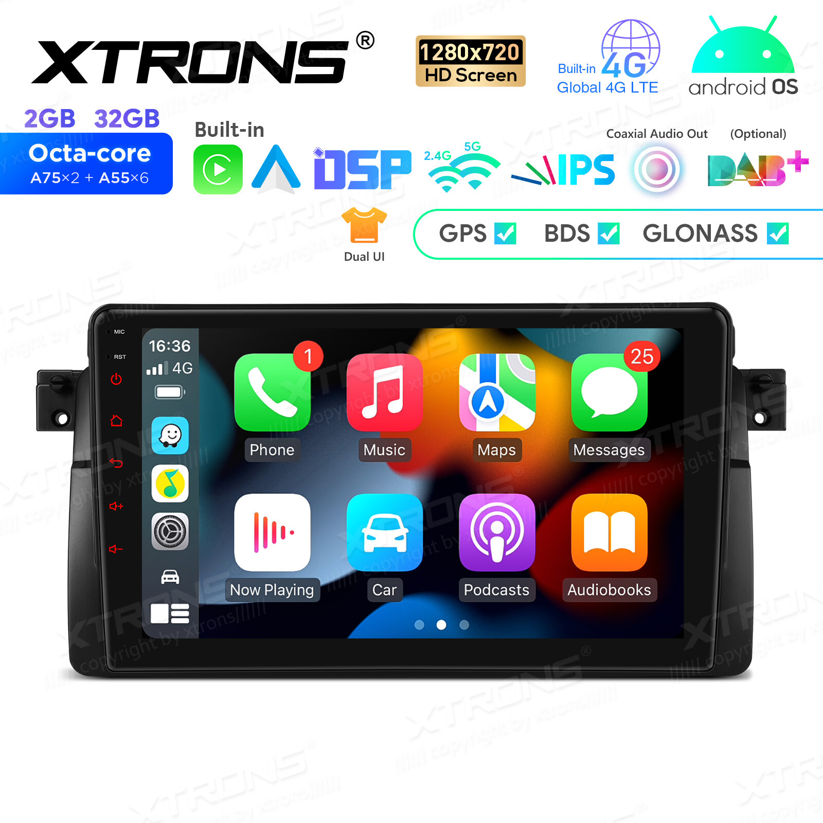9" Android 14 2+32GB Car GPS Radio Stereo Octa Core WiFi For BMW E46 ...
