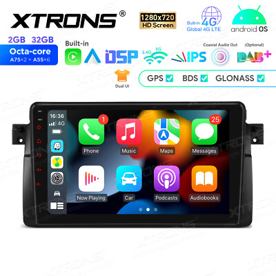 9" Android 14 2+32GB Car GPS Radio Stereo Octa Core WiFi For BMW E46 ...