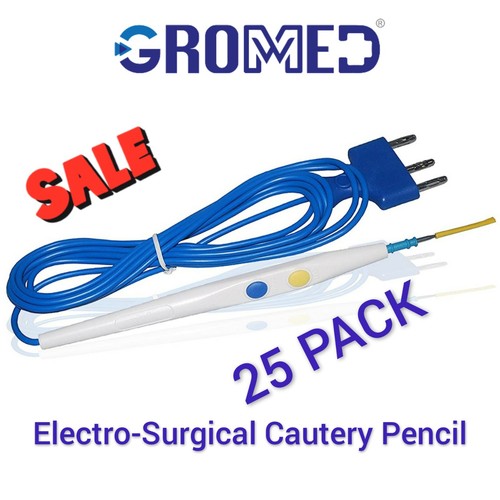 25pcs Disposable single use hand switch electro surgical CAUTERY PENCIL ...