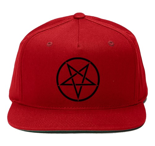 Pentagram - Satanic Antichrist Metal Hail Satan Flat Brimmed Snapback ...