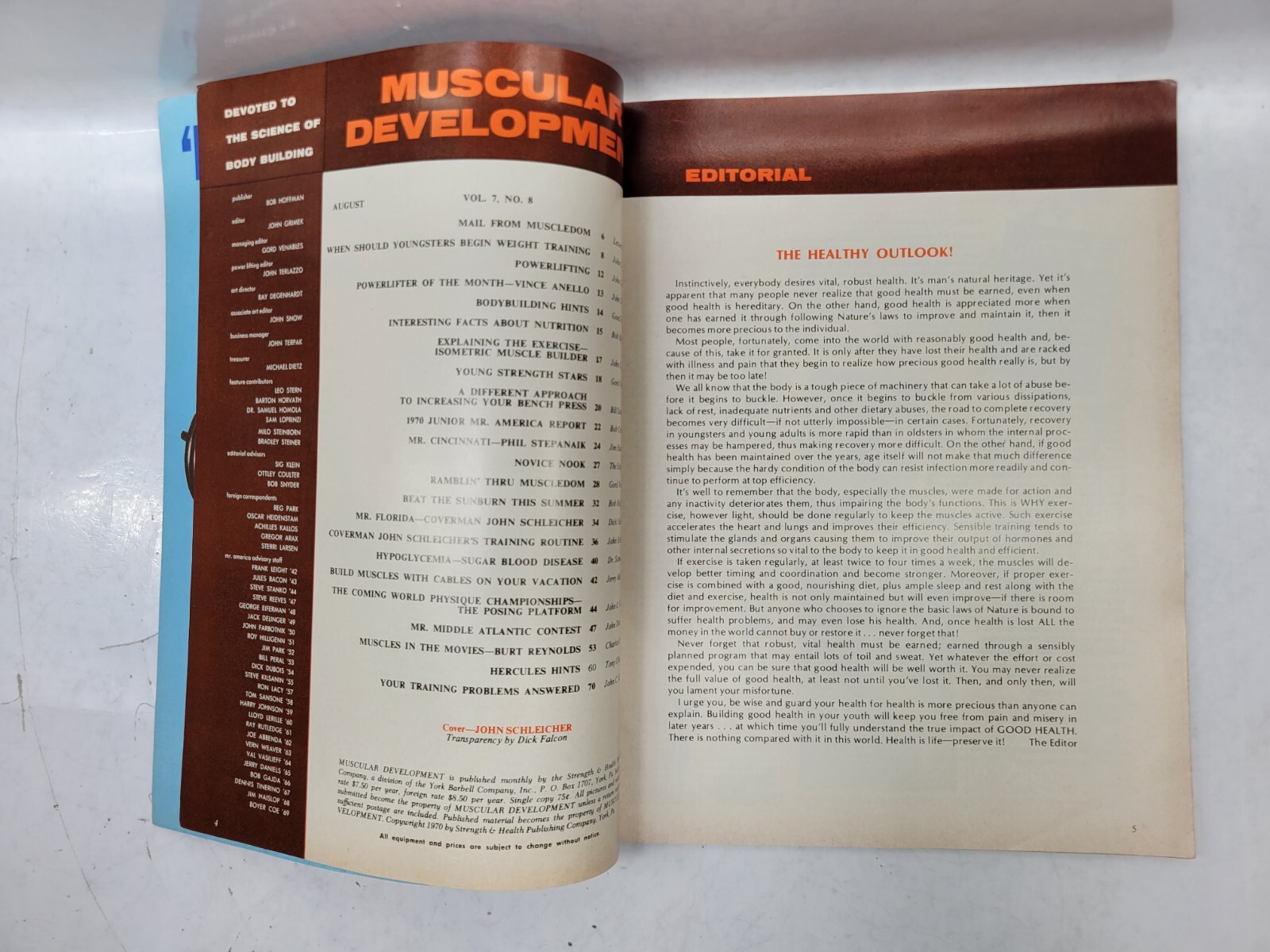 1970(Aug)Muscular Development Magazine John Schleicher(Vol 7, No 8 ...