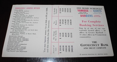 1956 Baseball Dodgers Yankees Giants Schedule Press Media Guide Roster ...