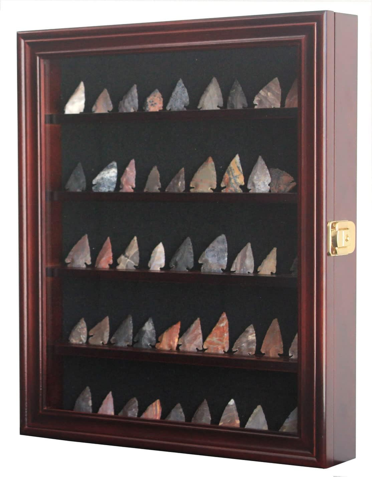 Arrowhead Display Case Native American Shadow Box Wall Mount Cabinet ...