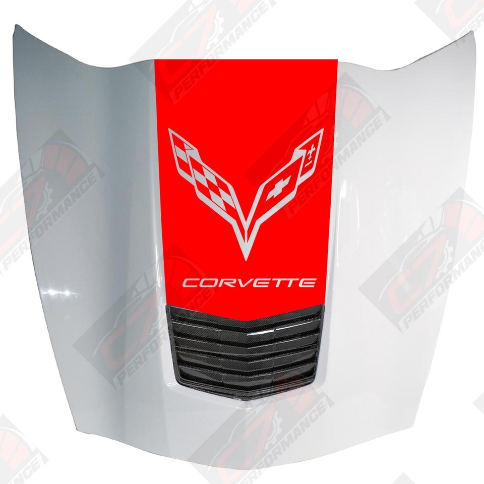 C7 Corvette hood decal with flag and corvette font cutout. | eBay