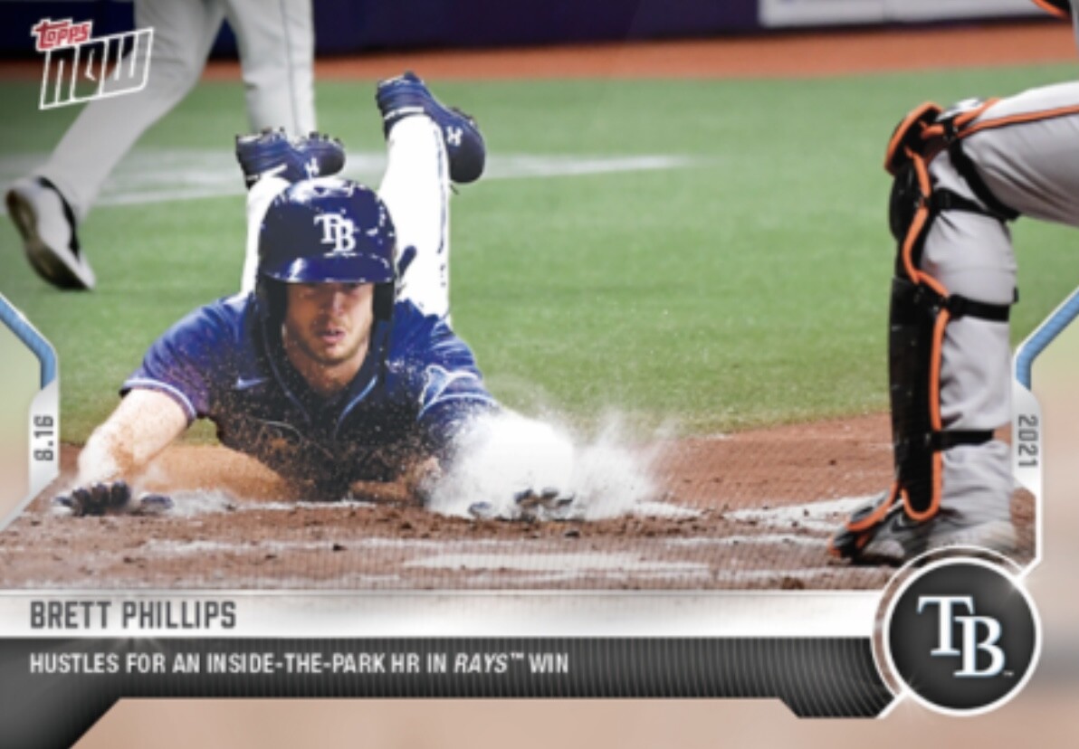 2021 TOPPS NOW CARD TAMPA BAY RAYS BRETT PHILLIPS #667 INSIDE-THE-PARK ...