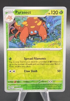 2023 Near Mint Pokemon Parasect 047/165 Reverse Holo Scarlet Violet 151 ...