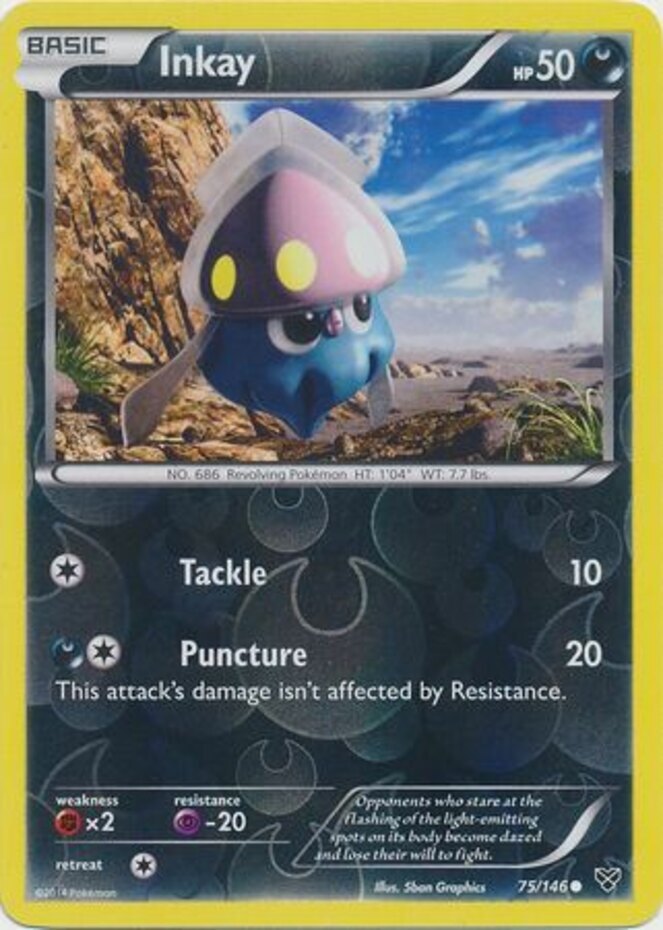 Pokemon - Inkay - 75/146 - Common - Reverse Holo - XY - Base Set - NM ...