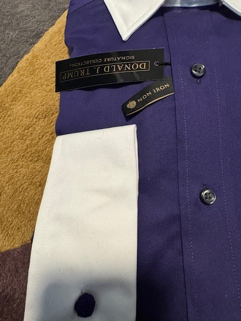 Donald J Trump Signature Collection Shirt Mens 16 1/2 32/33 Purple ...