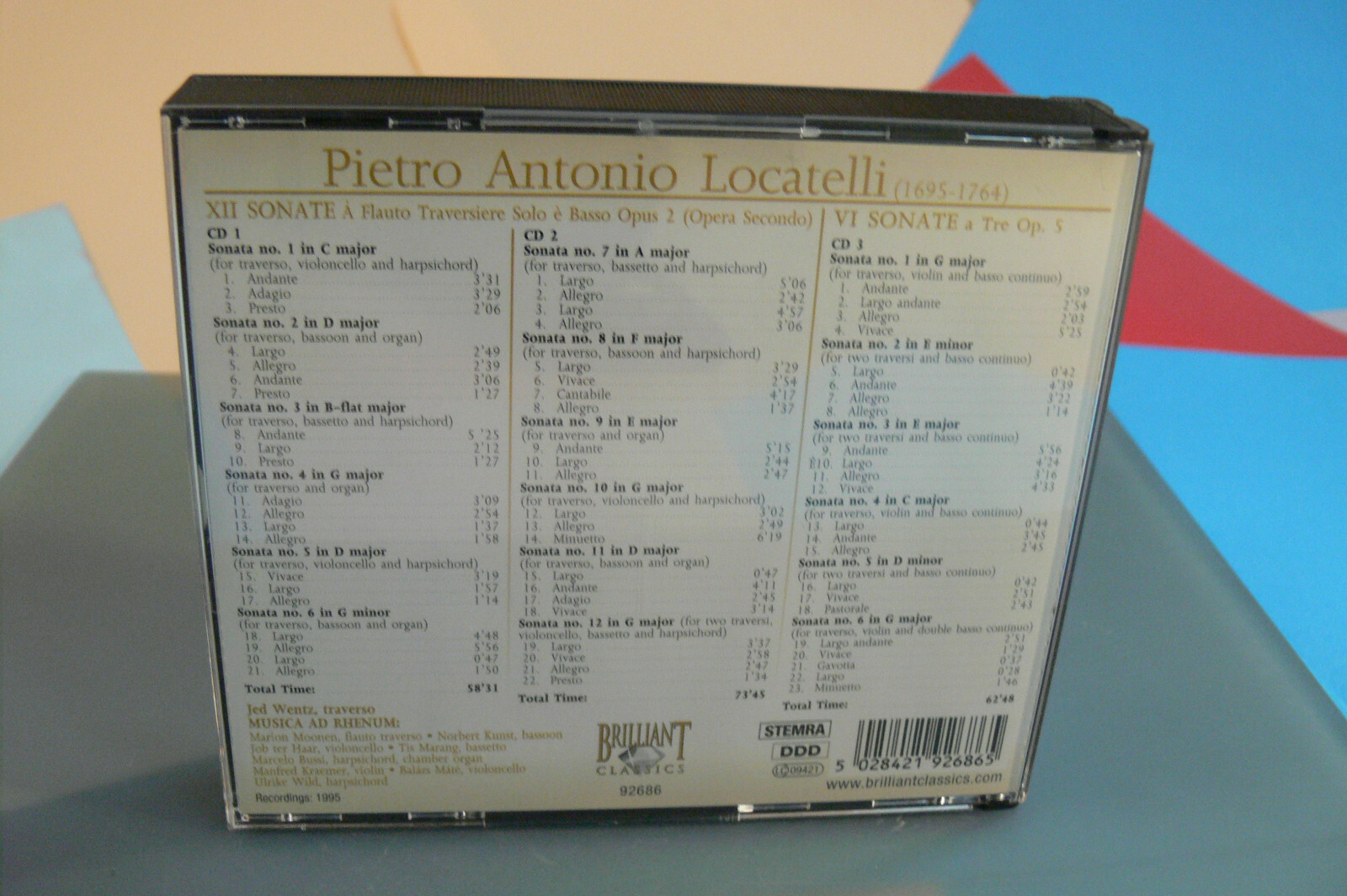 Pietro Antonio Locatelli - Locatelli: Complete Flute Sonatas (2005) for ...