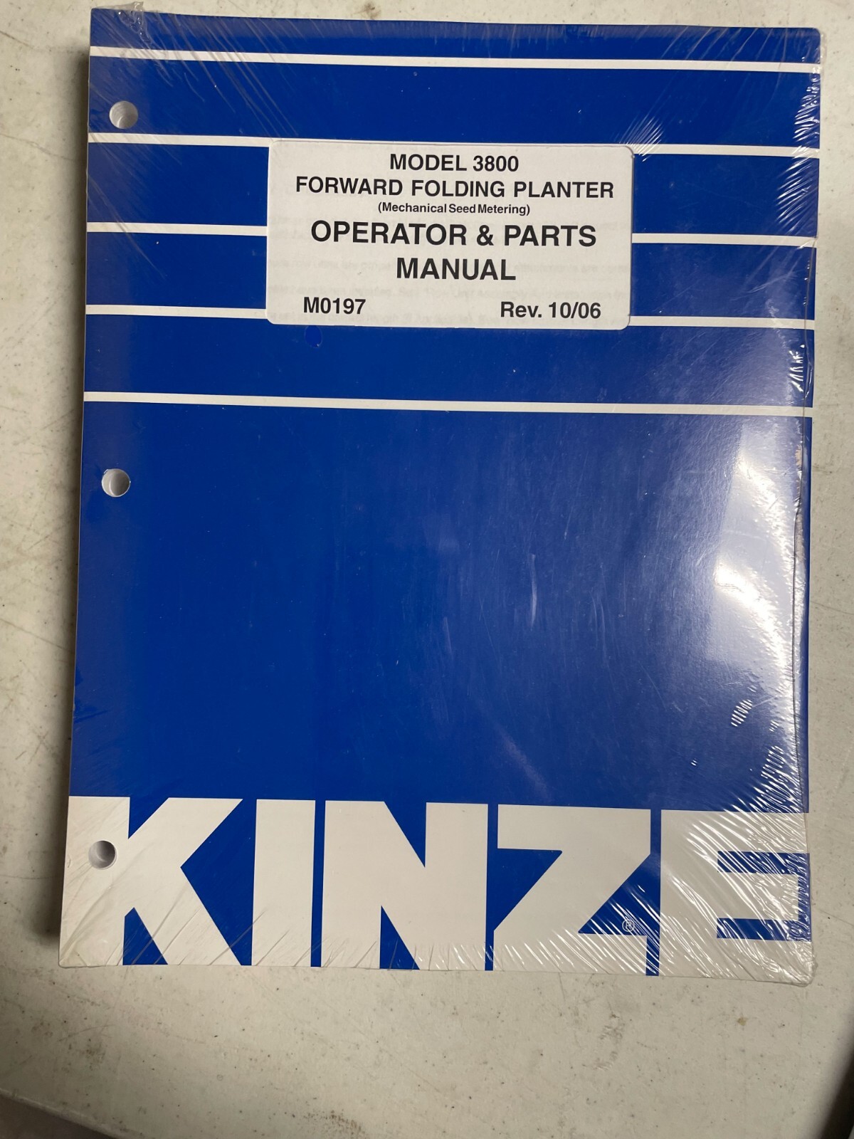 Kinze Model 3800 Forward Folding Planter Operator and Parts Manual ...