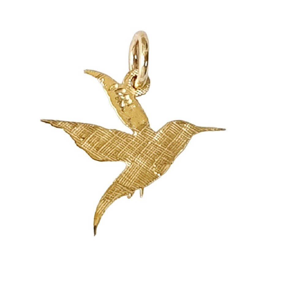 14k Yellow Gold Hummingbird Charm / Pendant, Made in USA | eBay