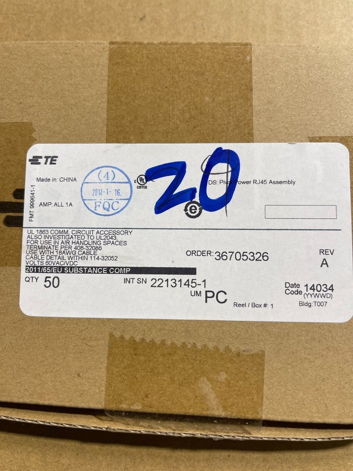 NEW 2-pcs TE Connectivity AMP Connectors 2213145-1 RJ45 Pivot Power ...