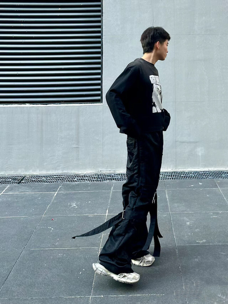 DRIES VAN NOTEN Fashion Week Washed Cotton Strap Pants DRIES VAN NOTEN Fashion Week Washed Cotton Strap Pants
