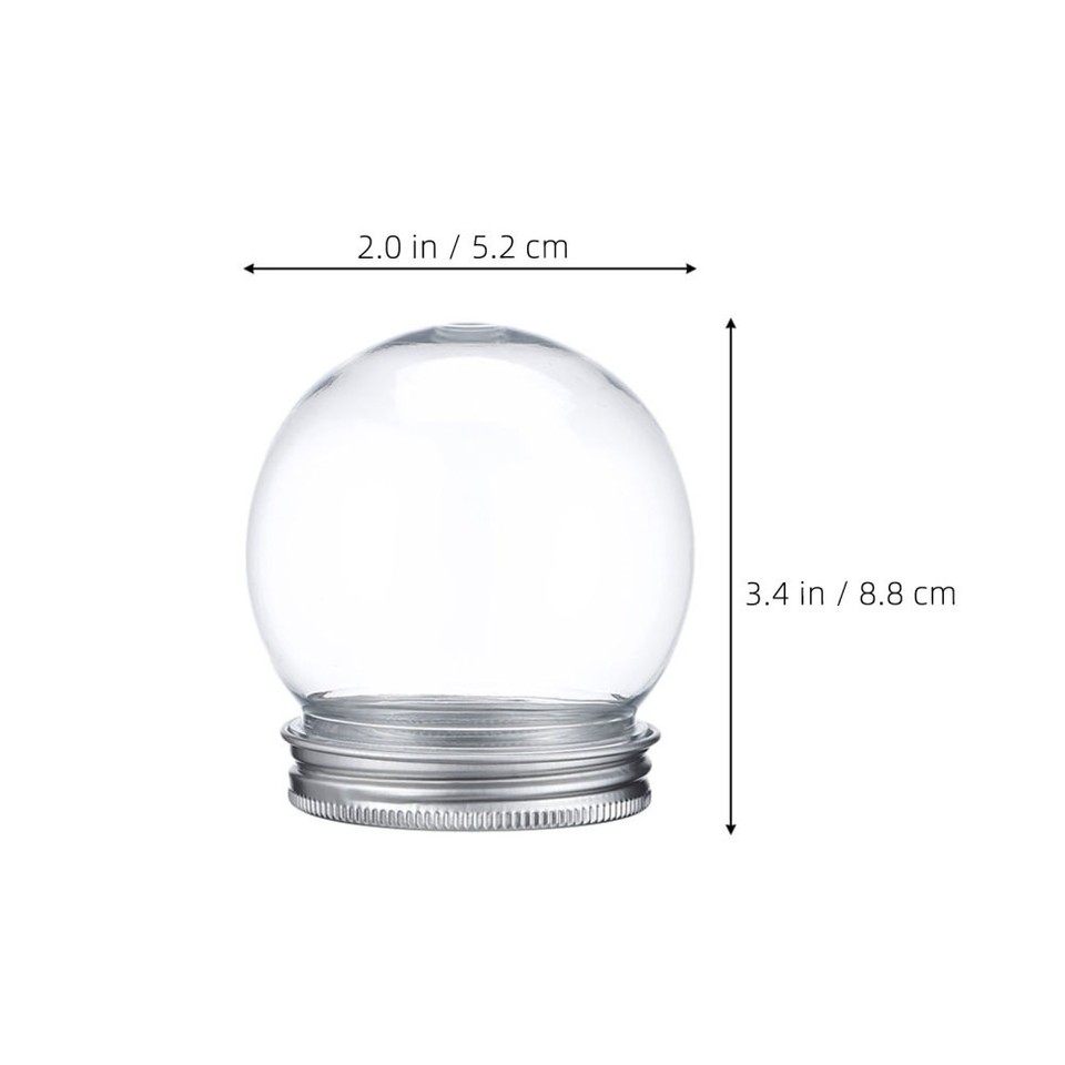 10 Pcs Diy Christmas Snow Globe Clear Plastic Fillable Balls With Screw ...