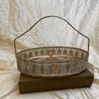 Pink Depression Glass Divided Relish Tray w/ Metal Carrier – Vintage ...