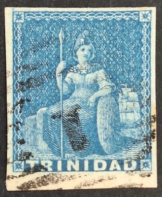 Trinidad 1851-55, 1d. Blue to deep Blue Stamp Used (SG3) | eBay