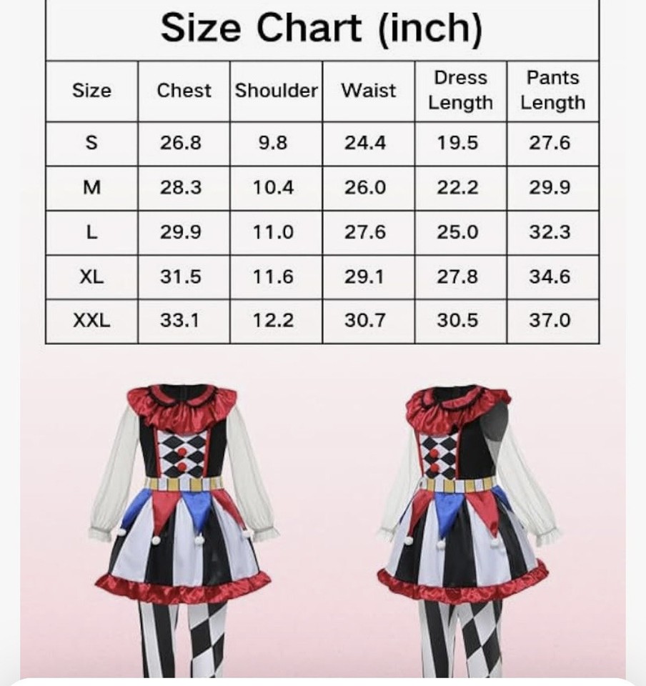 Clown Costume for Girl's,Halloween Carnevil Kids Wicked Jester.medium ...
