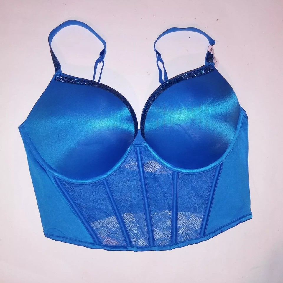 VICTORIA SECRET BOMBSHELL BRA ADD 2 CUP PLUNGE Super Push UP NEW Shine ...