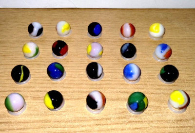 Lot x 20 Different Marble King Patch Rainbow Marbles Red Blue Green ...