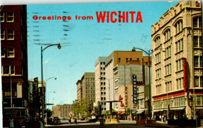 Greetings From Wichita Kansas postcard. Street View. 2 different 1983 ...