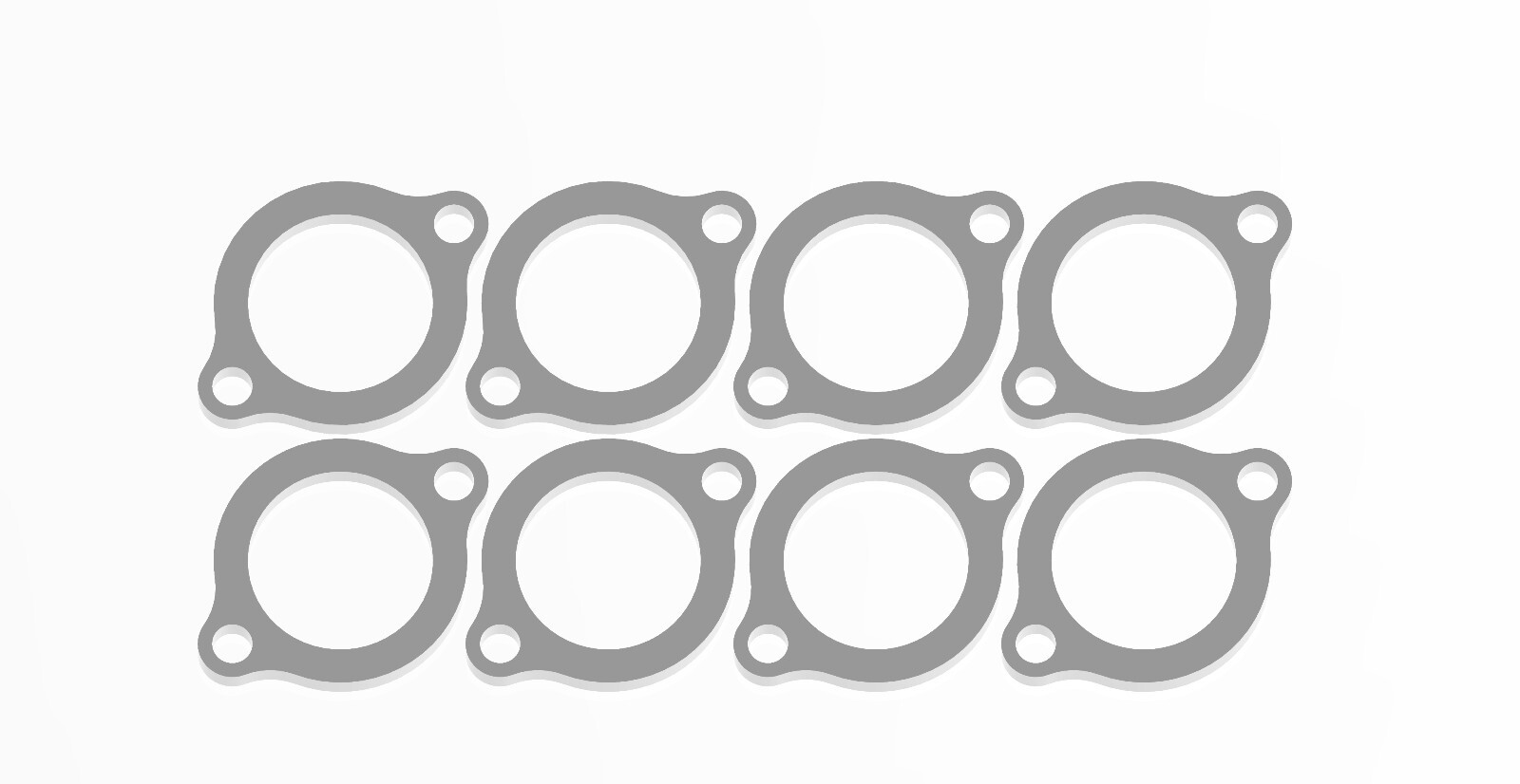 Set of (8) 3/8" thick 304ss Header Flanges- CFE/MBE SBX Billet Heads- 2 ...