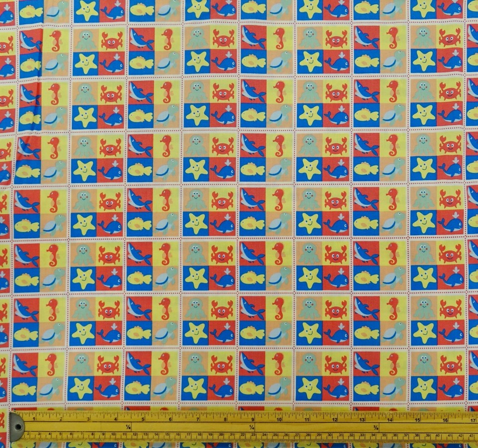 Seaside Cotton Fabric Mixed Ocean Nautical Sea Beach Patchwork Craft ...