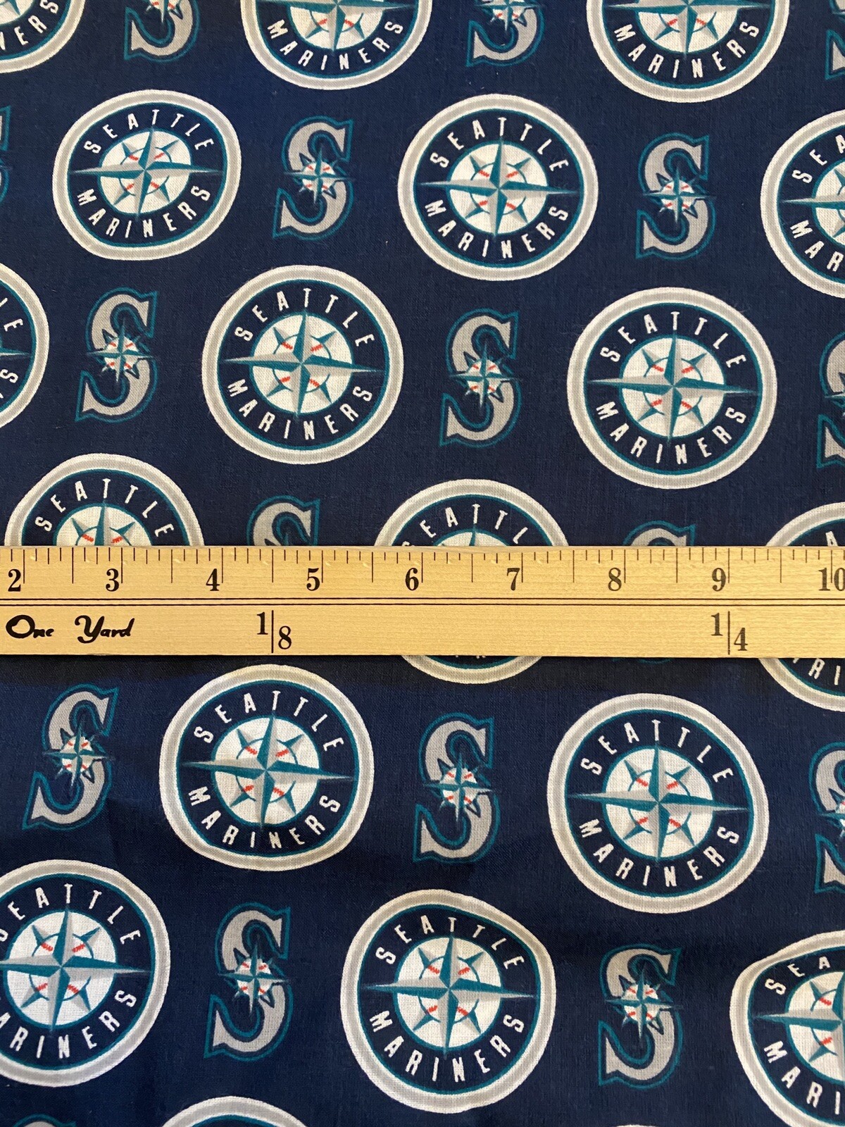 1/4 Yard 9”x58” Seattle Mariners Print MLB Baseball Cotton Quilting ...