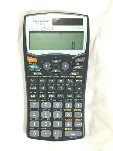 Sharp EL-520W D.A.L. Scientific Calculator Dual Power Solar Battery | eBay