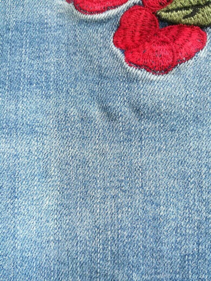 MATALAN MID BLUE DENIM RILEY BOYFRIEND JEANS FLORAL JEANS ROSE DETAIL ...
