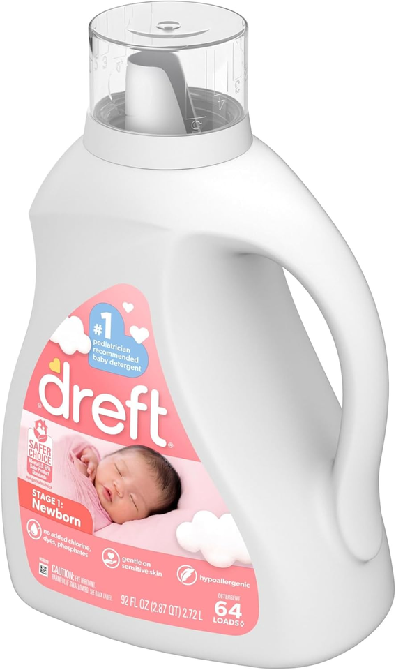 Dreft Stage 1 Newborn Baby Liquid Laundry Detergent, 64 Loads | eBay