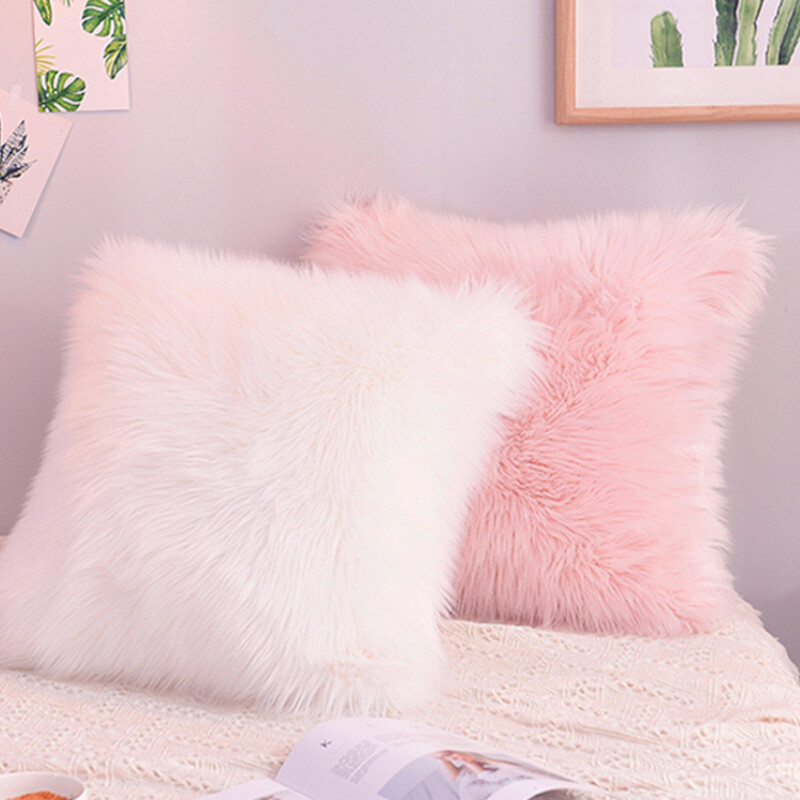 Soft Faux Fur Pillowcase Fluffy Pillow Cases Cushion Cover Home Deco ...