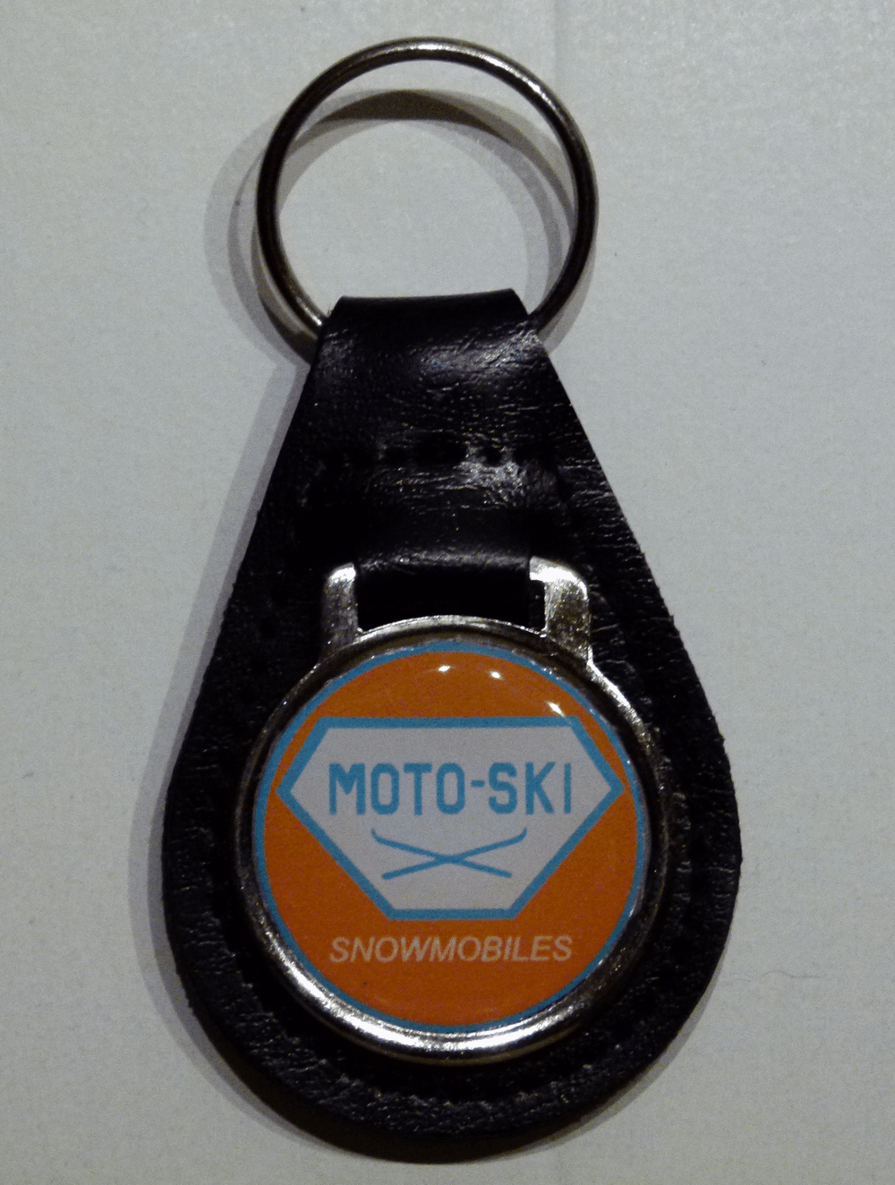 Reproduction Moto-Ski Cross Ski Snowmobile Medallion Leather Keychain ...