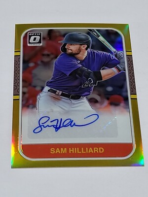 2021 DONRUSS OPTIC RETRO 1987 AUTOGRAPH GOLD PRIZM SAM HILLIARD #03/10 ...