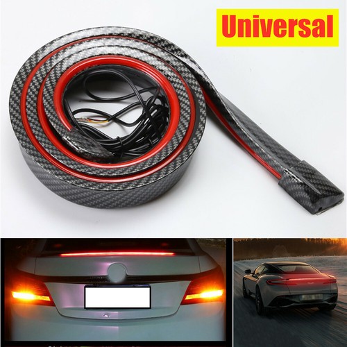 Universal Carbon Fiber LED Rear Wing Spoiler Lip Light Trunk Car Roof ...