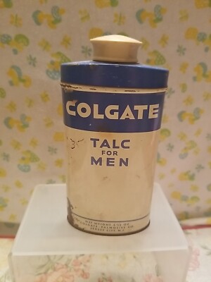 Vintage Colgate Talc For Men Tin Made In USA Talcum Still Inside Full ...
