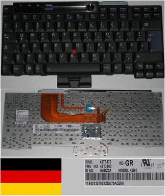 German Qwertz Keyboard LENOVO Thinkpad X300 X301 KD90 42T3570 42T3603 ...