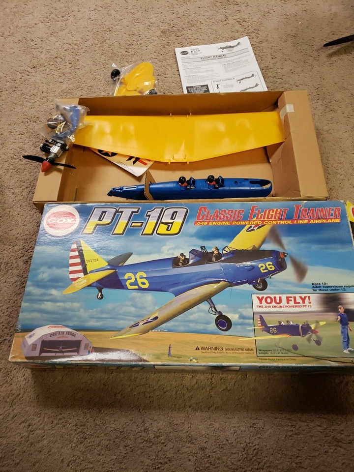 Cox Classic Flight Trainer - Cox PT-19 Kit W/Cox Motor - New - Cox 5700 ...