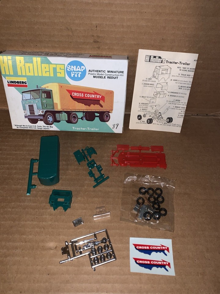 Vintage Lindberg Hi Rollers Tractor Trailer Semi Snap Fit Model Kit | eBay