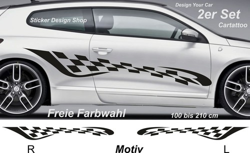 2er Set Autoaufkleber Racing Sport Seiten Auto Tattoo Aufkleber Sticker ...