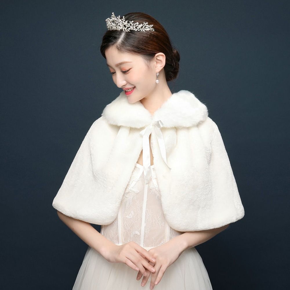 Jackets Elegant Soft Cape Wedding Bridal Shawl Fur Shawl Winter Cape ...