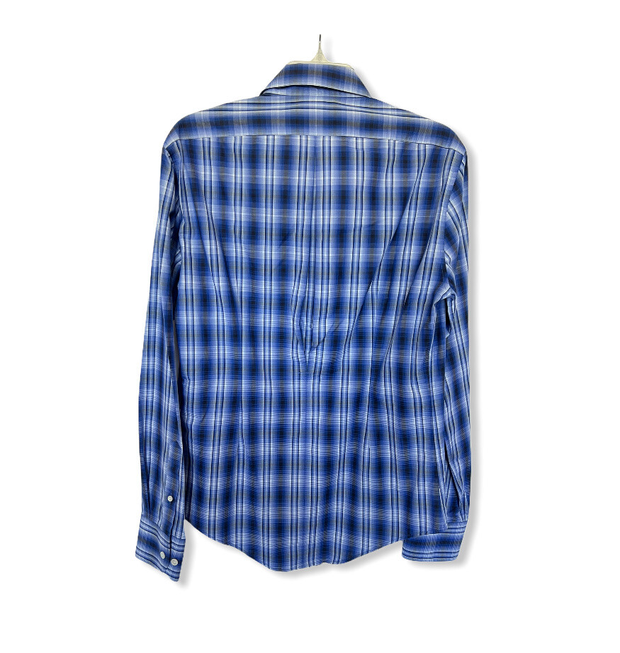 Stella McCartney Men Shirt NWT Size 39 Blue Plaid 100 Stella McCartney Men Shirt NWT Size 39 Blue Plaid 100