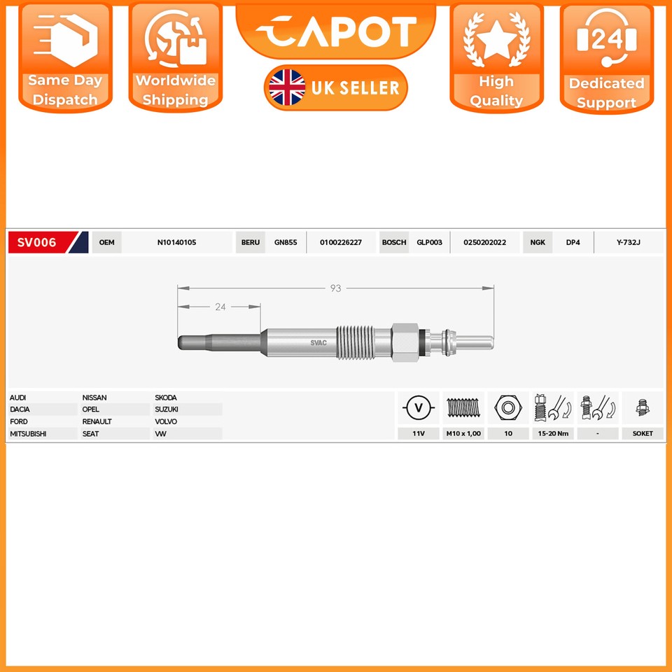 For Audi A3 A4 A6 Ford Galaxy Volvo S70 S80 V70 850 Diesel 4X Heater ...