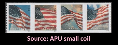 US 5871-5874 5874a Flag F coil strip 4 (from APU small coil) MNH 2024 ...