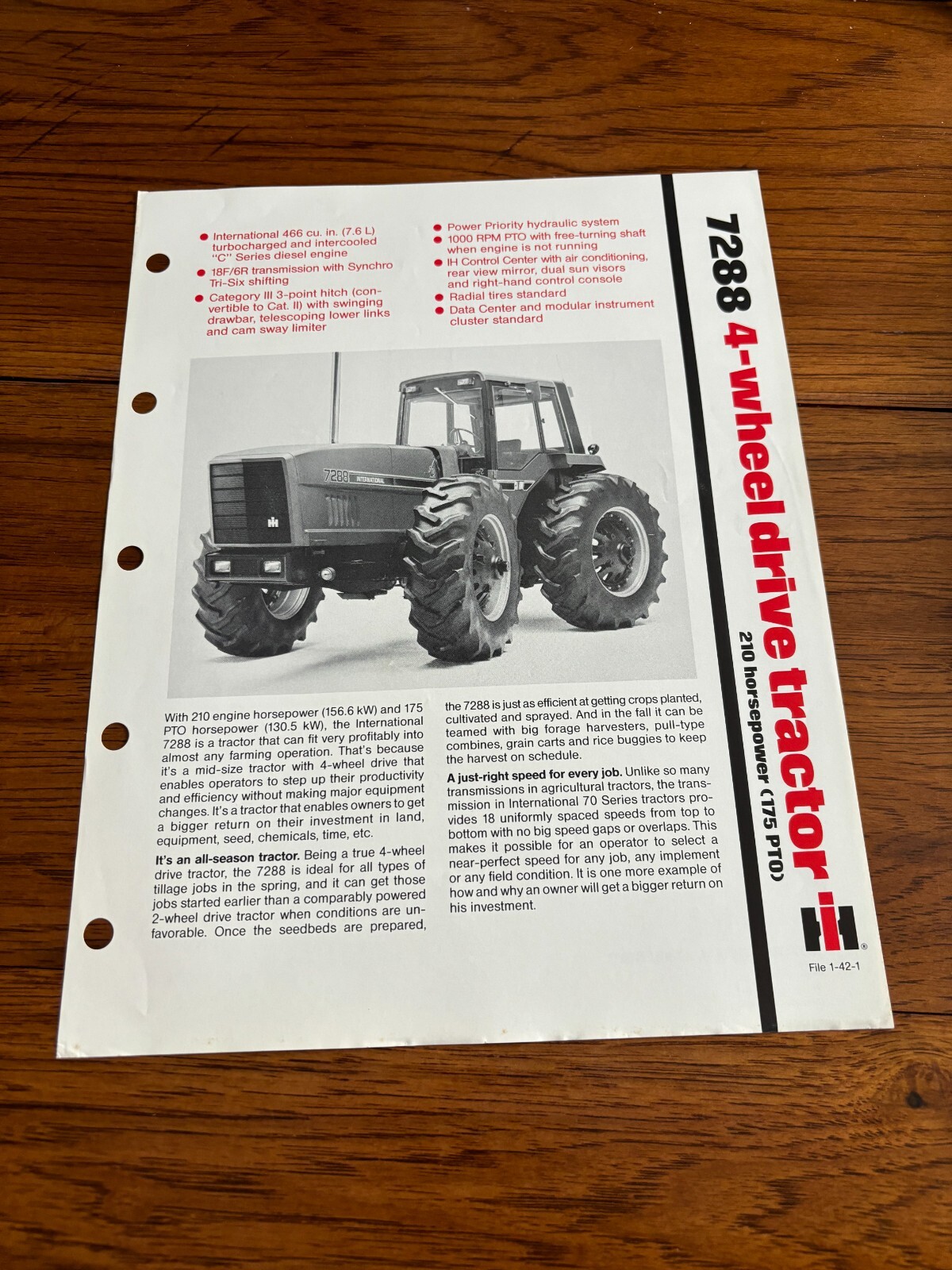 International Harvester 7288 Tractor Brochure FCCA24 | eBay