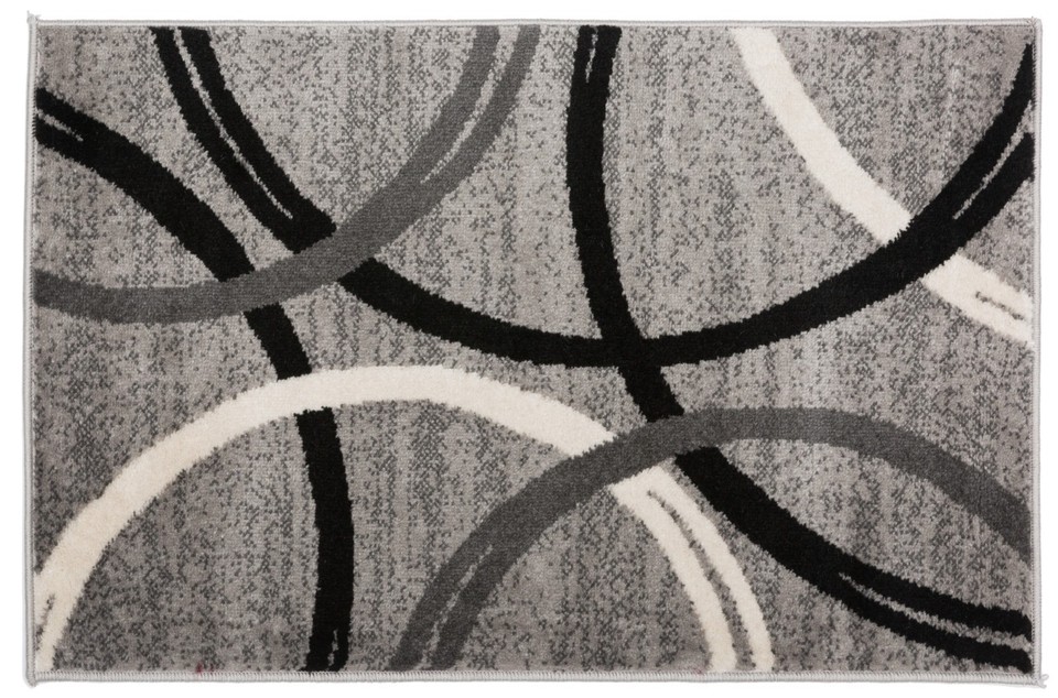 Rugshop Modern Rug Contemporary Area Rugs Wavy Circles Design Abstract ...