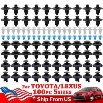 100 x For Toyota Engine Cover Inner Apron Fender Clips Screws Rivets 8 ...