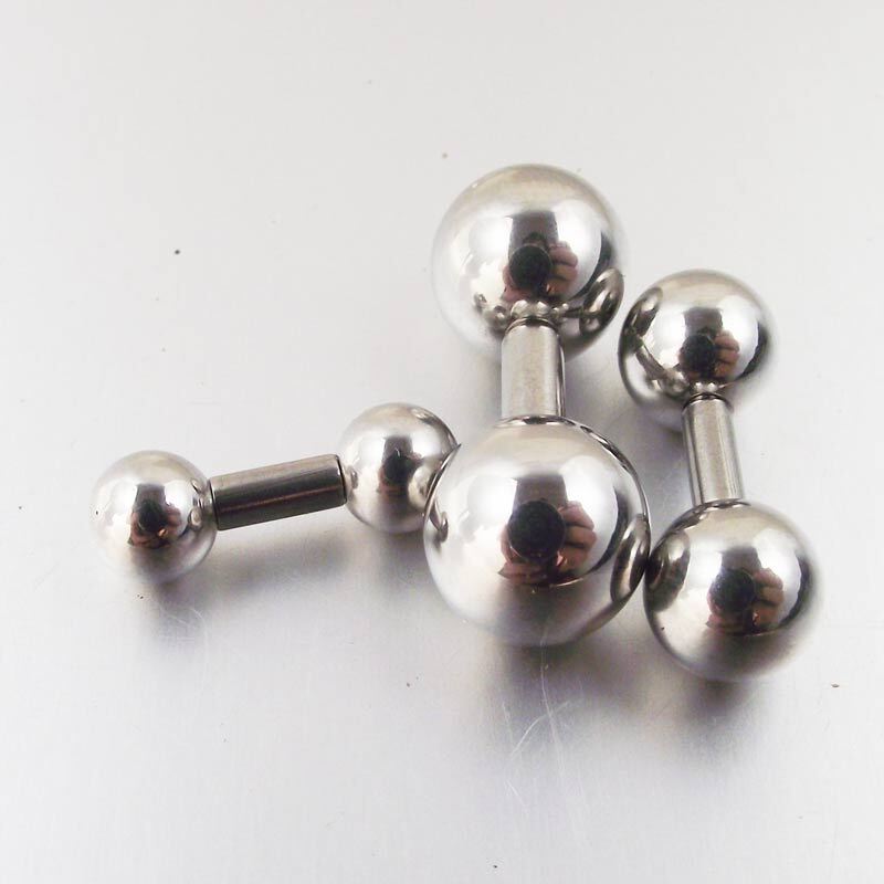 4mm-8mm Straight Barbell Heavy Gauge Big 6-14mm Balls Piercing Earing ...