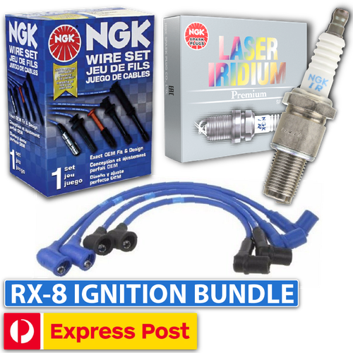 NGK RC-ZE81 Ignition Leads & Laser Iridium Spark Plugs for Mazda RX-8 ...