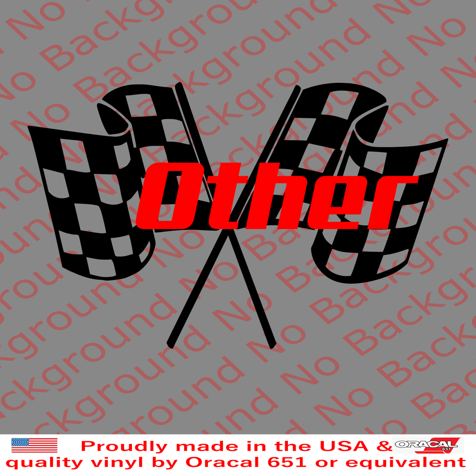 Dual Checkered Flags Sticker Decal Vinyl Winning Racing 1st First Place ...