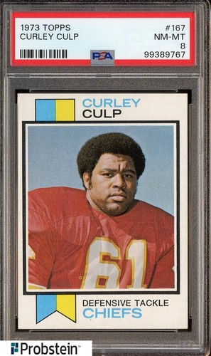 1973 Topps Football #167 Curley Culp Chiefs RC Rookie HOF PSA 8 NM-MT ...